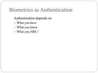 Biometric Authentication PPT | PPTX