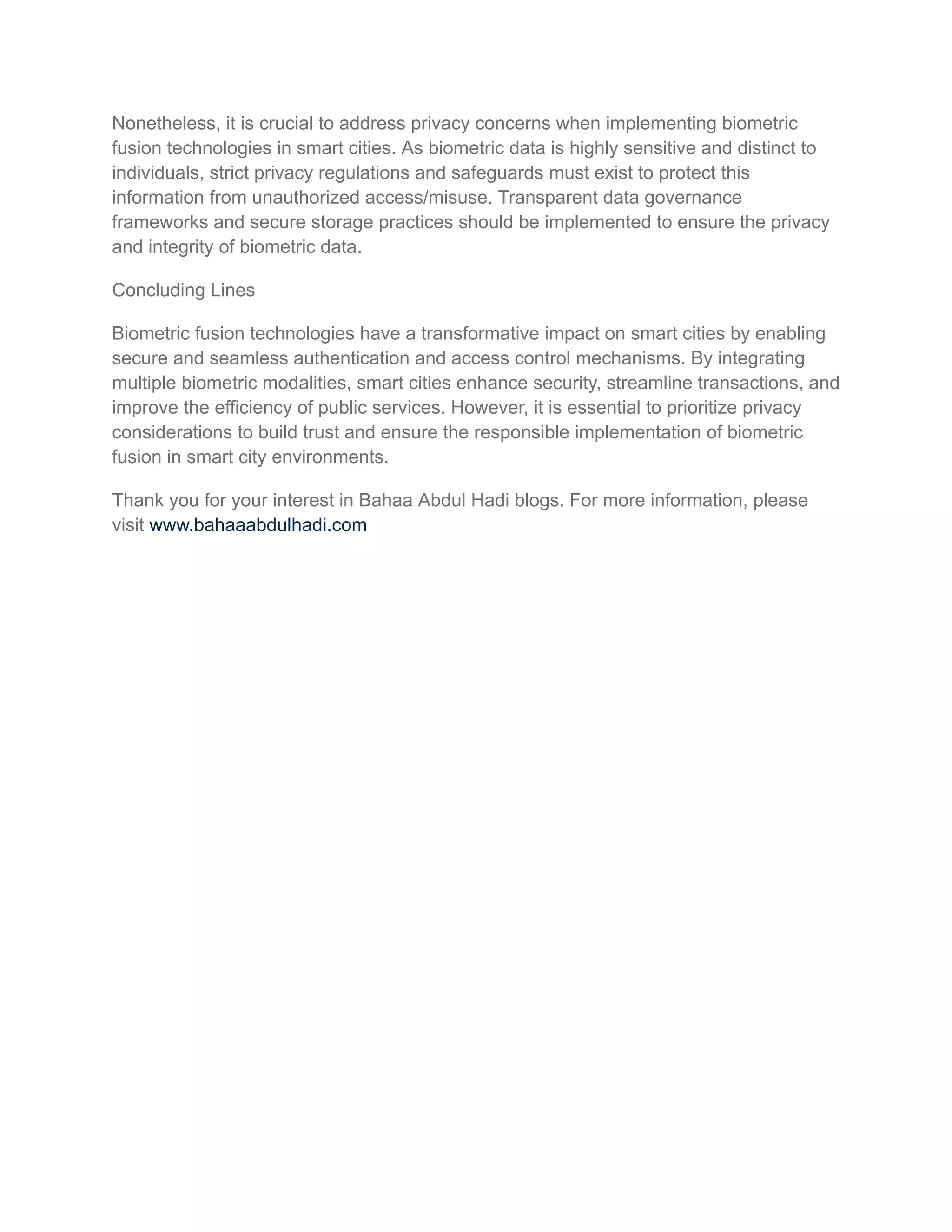 Biometric Fusion In Smart Cities Pdf