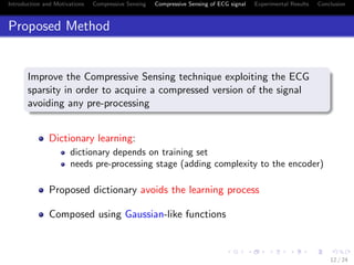 Gaussian Dictionary for Compressive Sensing of the ECG Signal | PDF