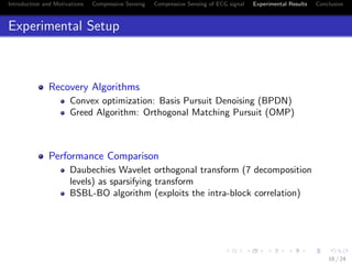 Gaussian Dictionary for Compressive Sensing of the ECG Signal | PDF