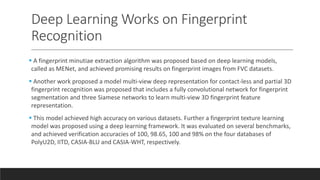 Biometric recognition using deep learning | PPTX