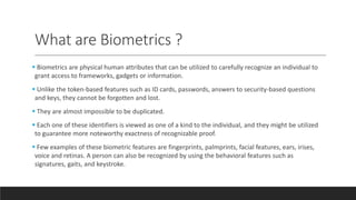 Biometric recognition using deep learning | PPTX