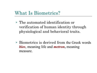 Biometrics | PPT