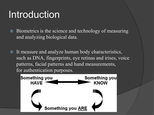 Biometrics | PPTX | Technology & Computing