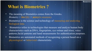 Bio-metrics Technology | PPT | Eye and Vision Conditions | Diseases and ...