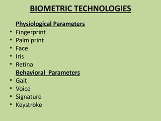 Biometrics | PPTX