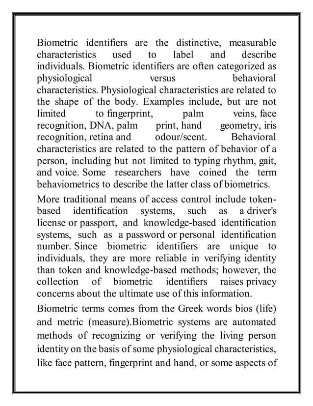 Biometrics | DOCX