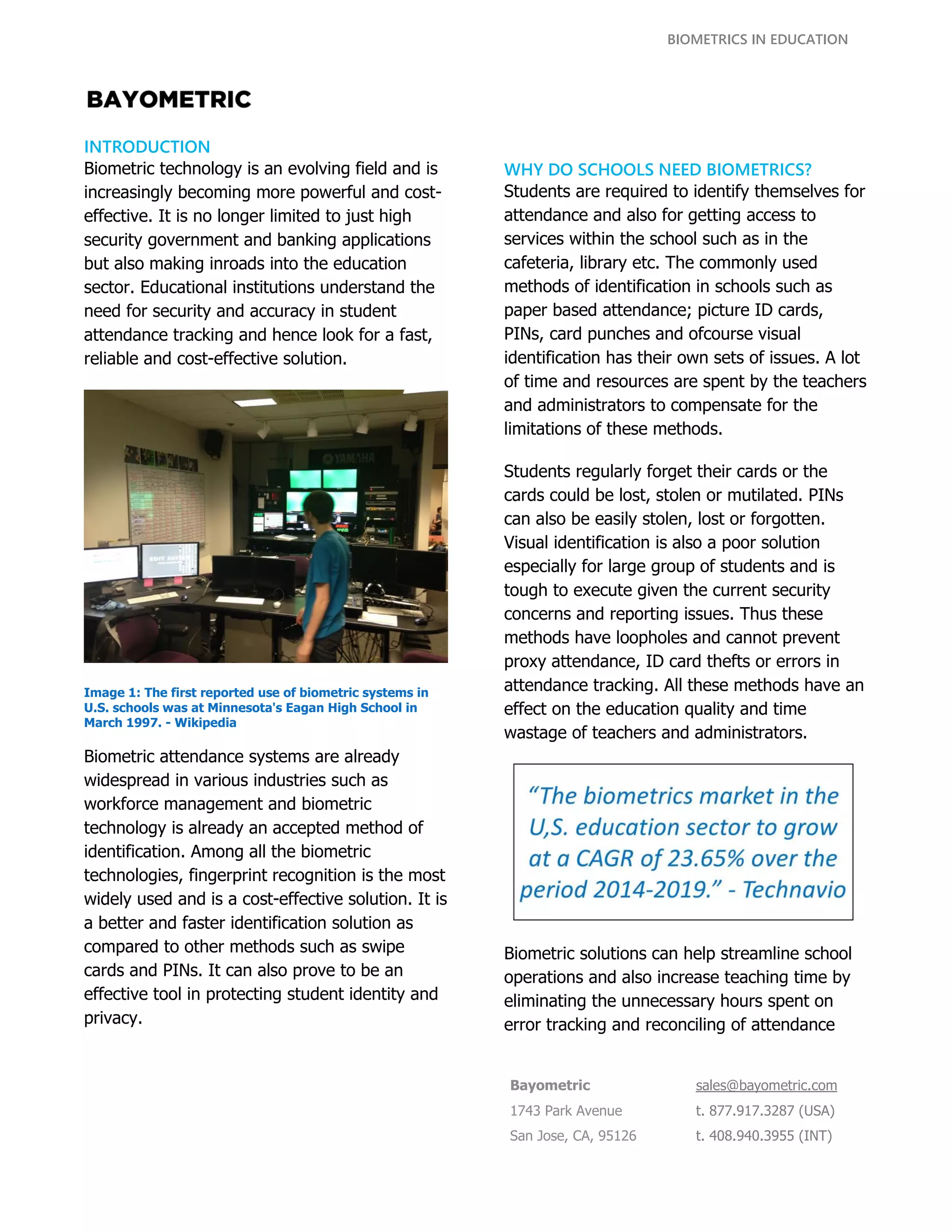 Biometrics in Education | PDF