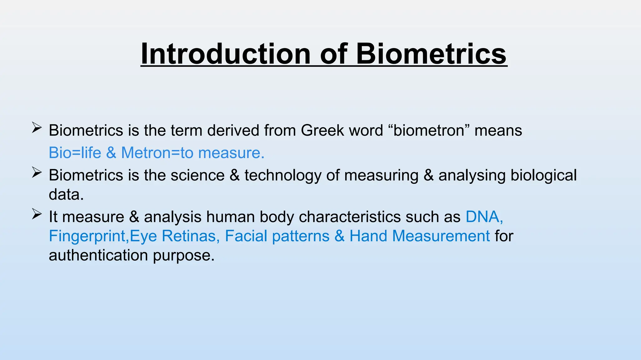 Mini project in 3rd year student for presentation topic "Biometric" | PPTX
