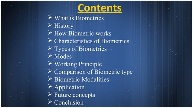 Biometrics final ppt | ODP | Technology & Computing