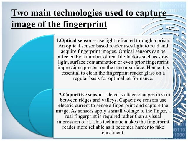 Biometrics fingerprint | PPT