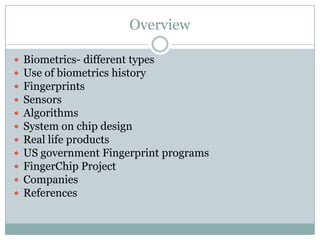 Biometrics For Security Systems | PPTX