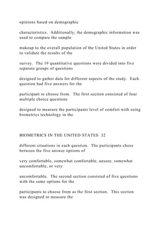 BIOMETRICS IN THE UNITED STATES 31 Methodology Data C.docx