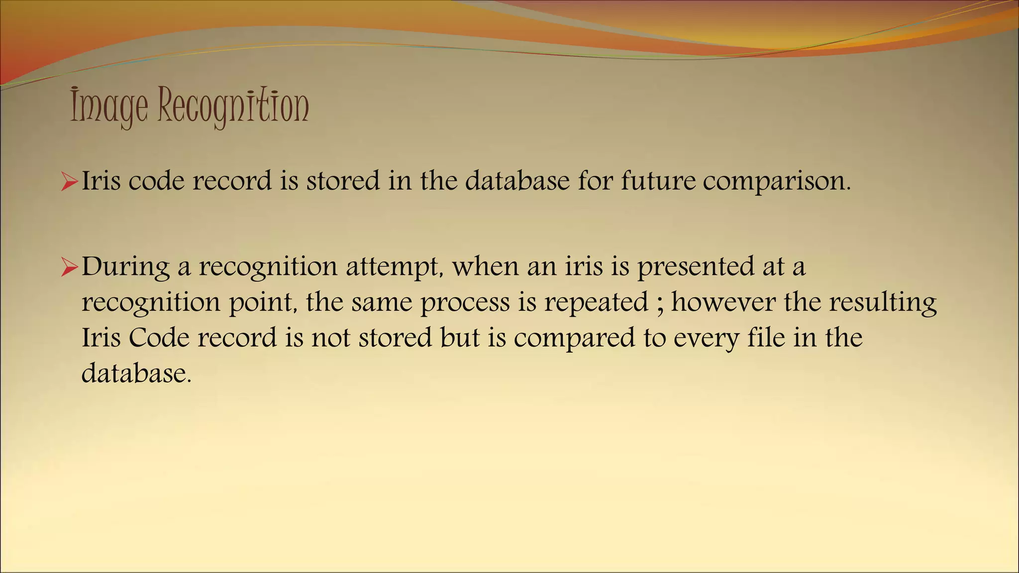 Biometrics iris recognition | PPTX