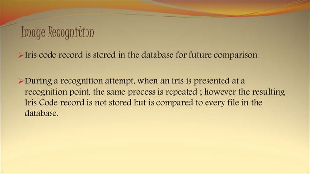 Biometrics Iris Recognition Pptx