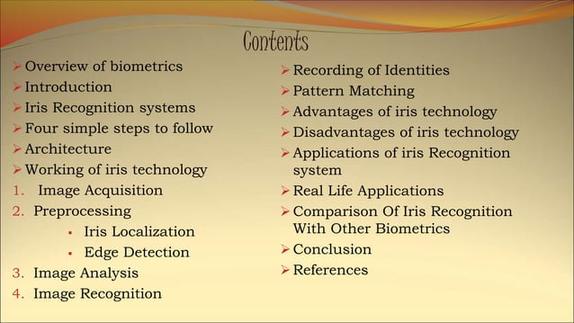 Biometrics iris recognition | PPTX | Eye and Vision Conditions | Diseases and Conditions