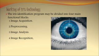 Biometrics iris recognition | PPTX