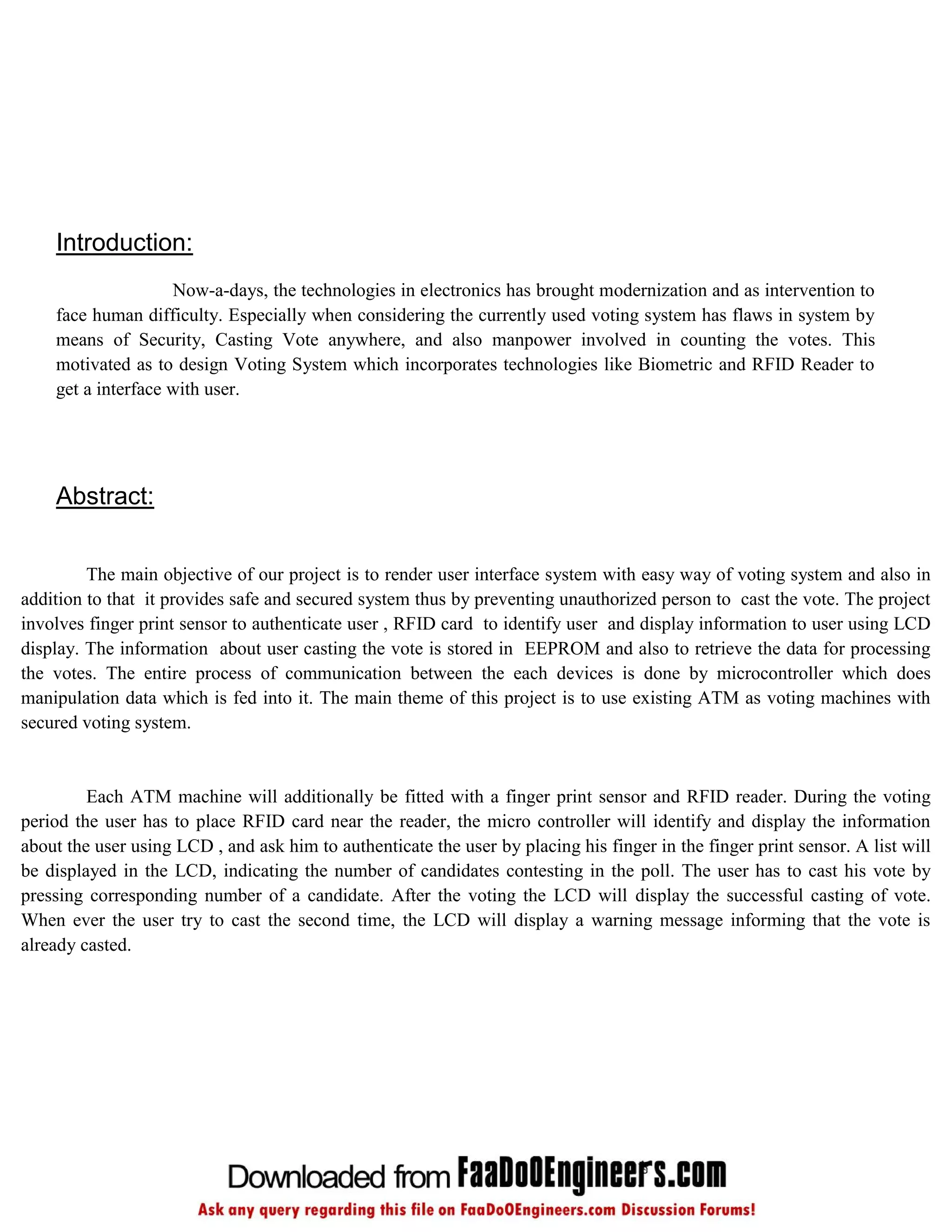 Biometric smart card polling system12 | PDF