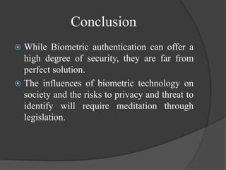 Slide-show on Biometrics | PPTX