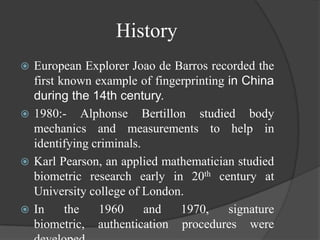 Slide-show on Biometrics | PPTX