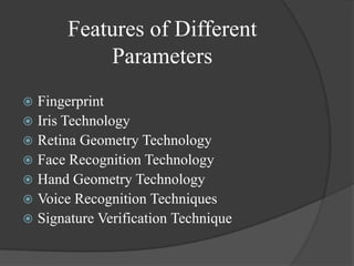 Slide-show on Biometrics | PPTX