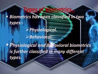 Biometrics overview ppt | PPTX