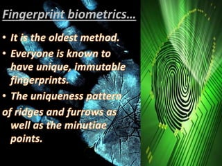 Biometrics overview ppt | PPTX
