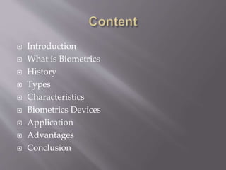Biometrics ppt | PPT