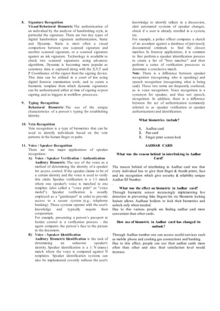 Biometrics research paper | DOCX | Technology & Computing