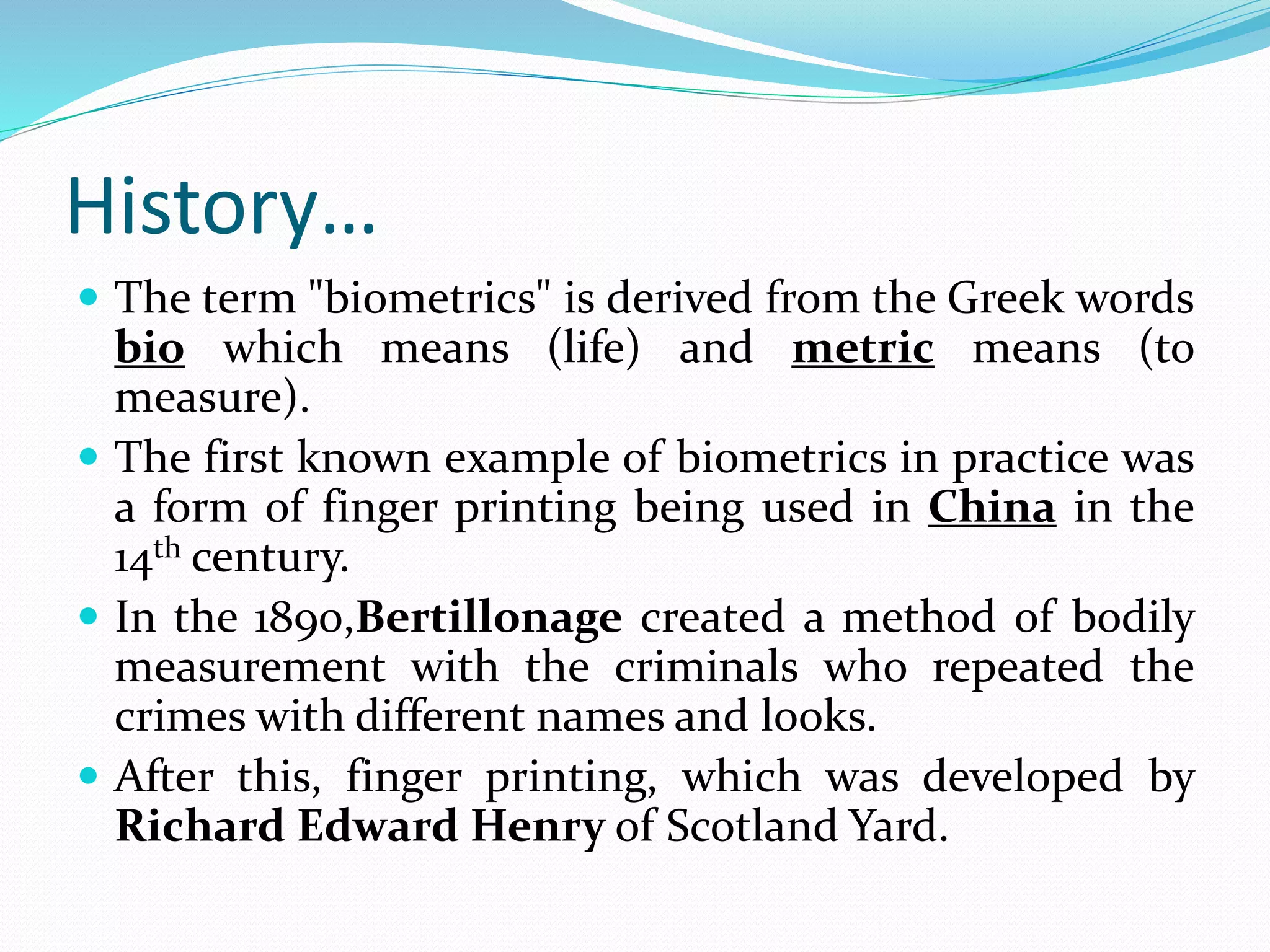 Biometrics technology ravi kumar | PPTX