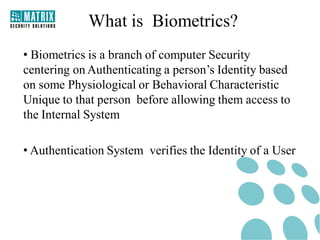 MATRIX Biometrics Technology New | PDF | Consumer Electronics ...