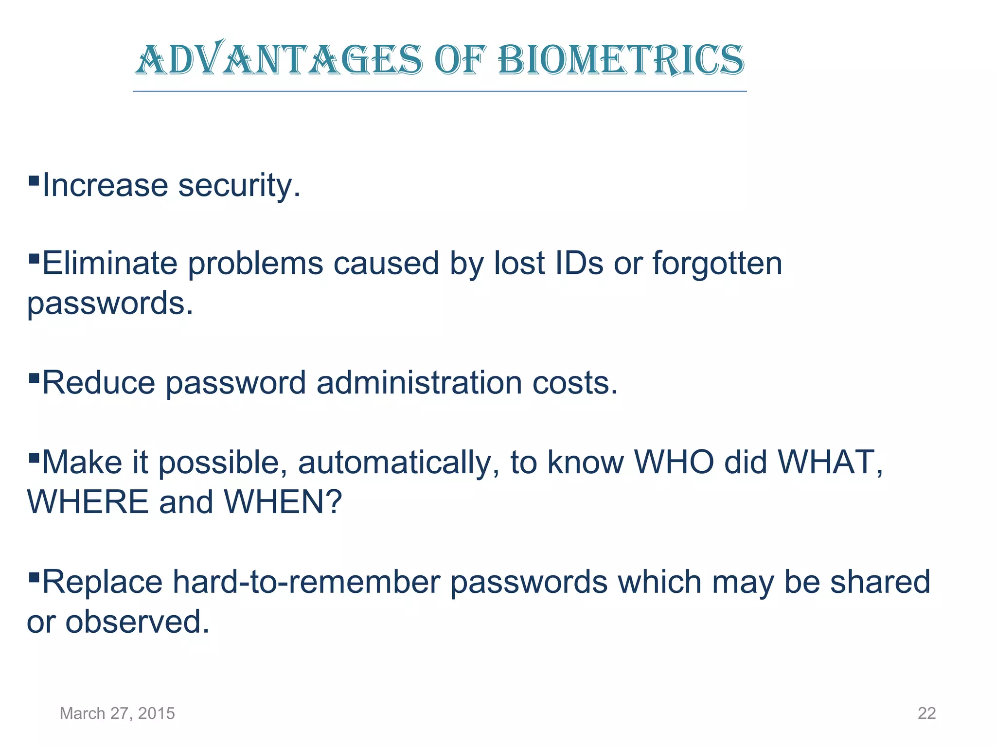 Biometrics Technology Intresting PPT | PPT