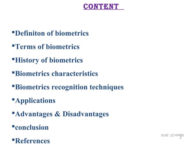 Biometrics Technology Intresting PPT | PPT
