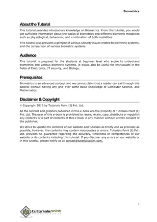 Biometrics tutorial | PDF