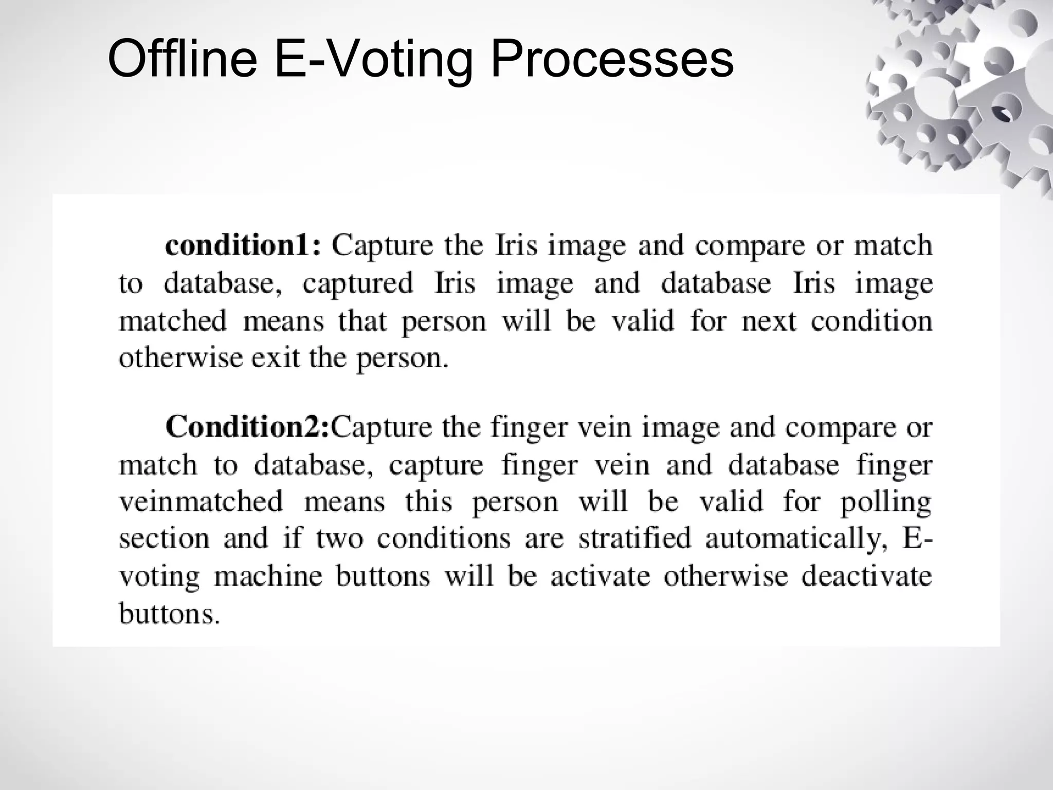 Biometrics using electronic voting system with embedded security | PPT