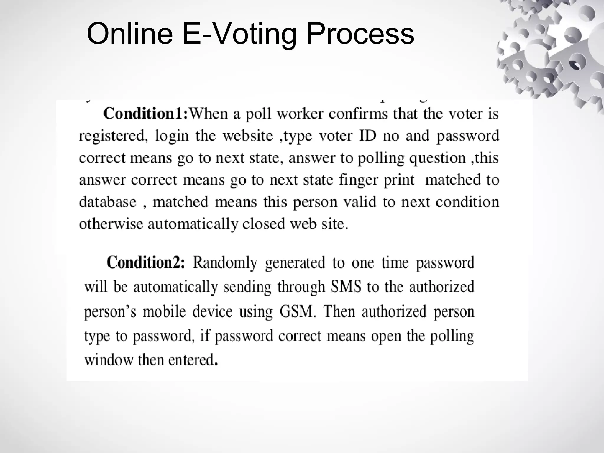 Biometrics Using Electronic Voting System With Embedded Security Ppt