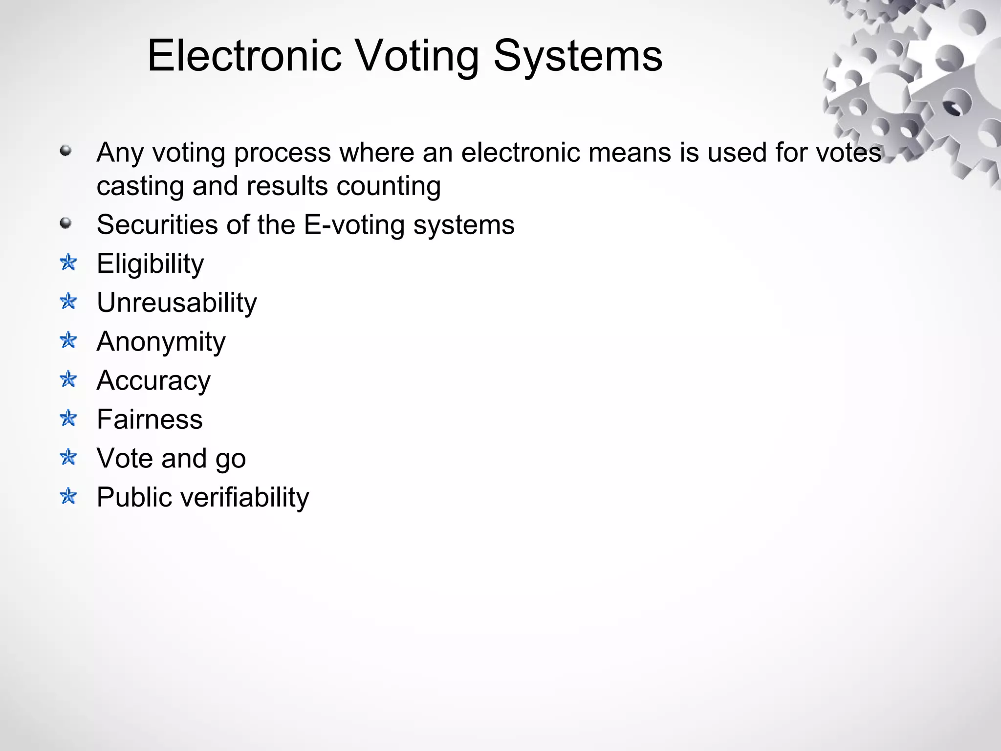 Biometrics using electronic voting system with embedded security | PPT
