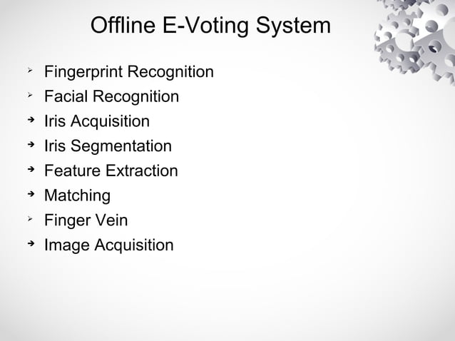 Biometrics Using Electronic Voting System With Embedded Security Ppt