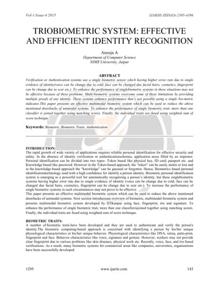 Biometric systems | PDF