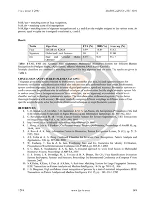 Biometric systems | PDF