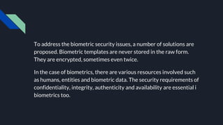 Biometric Systems and Security | PPT