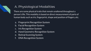 Biometric Systems and Security | PPTX