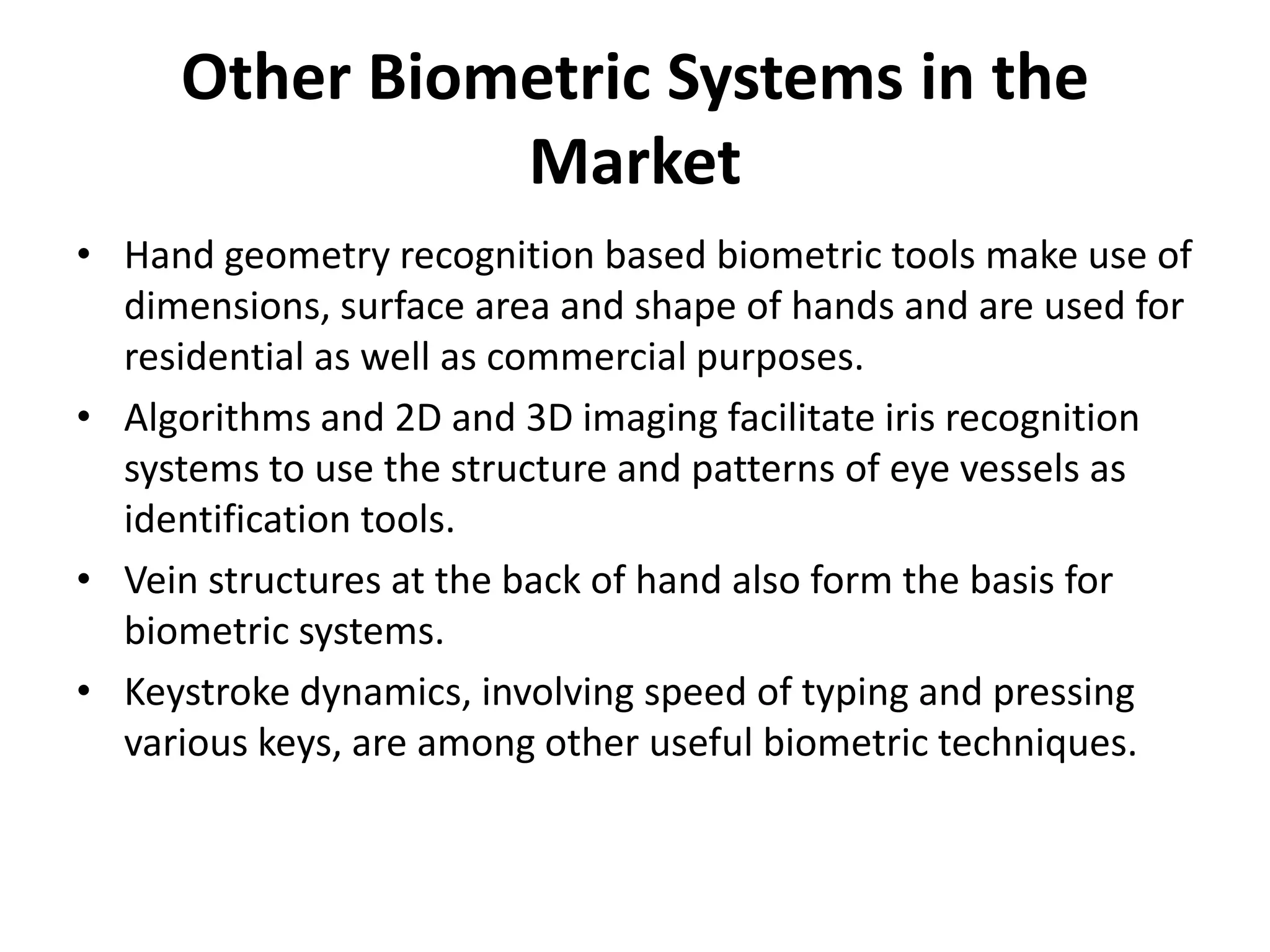 Biometric systems last1 | PPTX