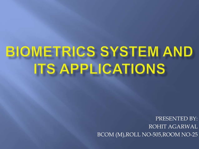 Biometric technology | PPT