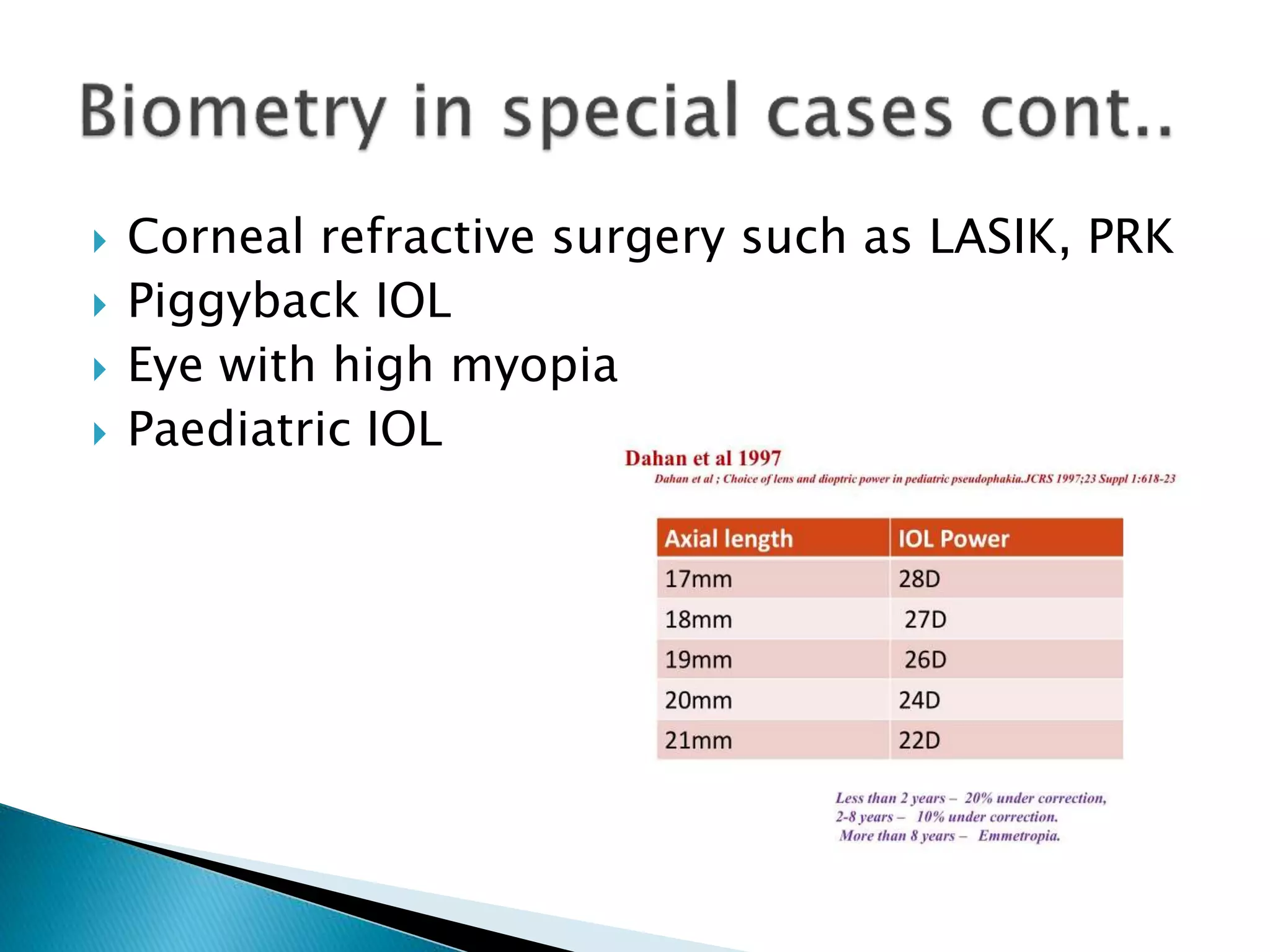 Clinical discussion on Biometry for IOL power calculation | PPTX
