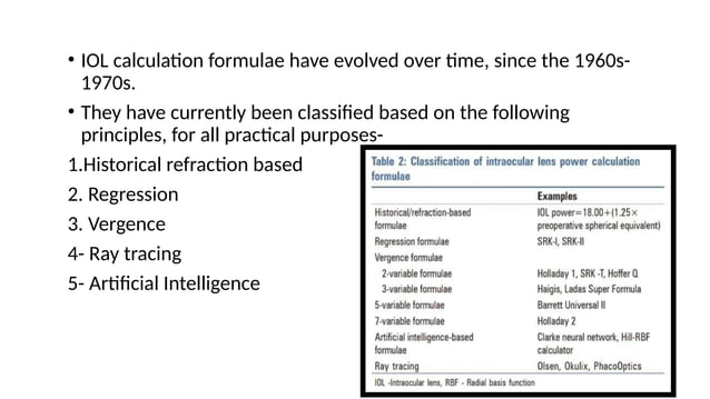Biometry with basics of keratometry, A scan and iol power calculation ...