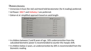 Biometry with basics of keratometry, A scan and iol power calculation ...