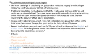 Biometry with basics of keratometry, A scan and iol power calculation ...