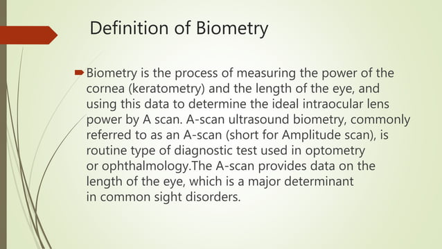 Biometry procedure | PPT