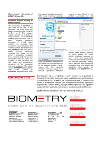 BIOMETRYsso | PDF